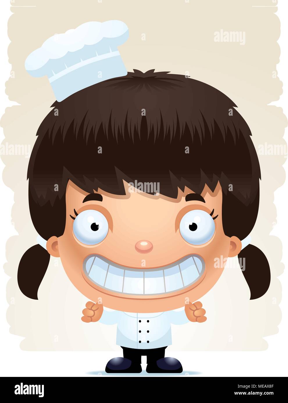 A cartoon illustration of a girl chef smiling Stock Vector Image & Art ...