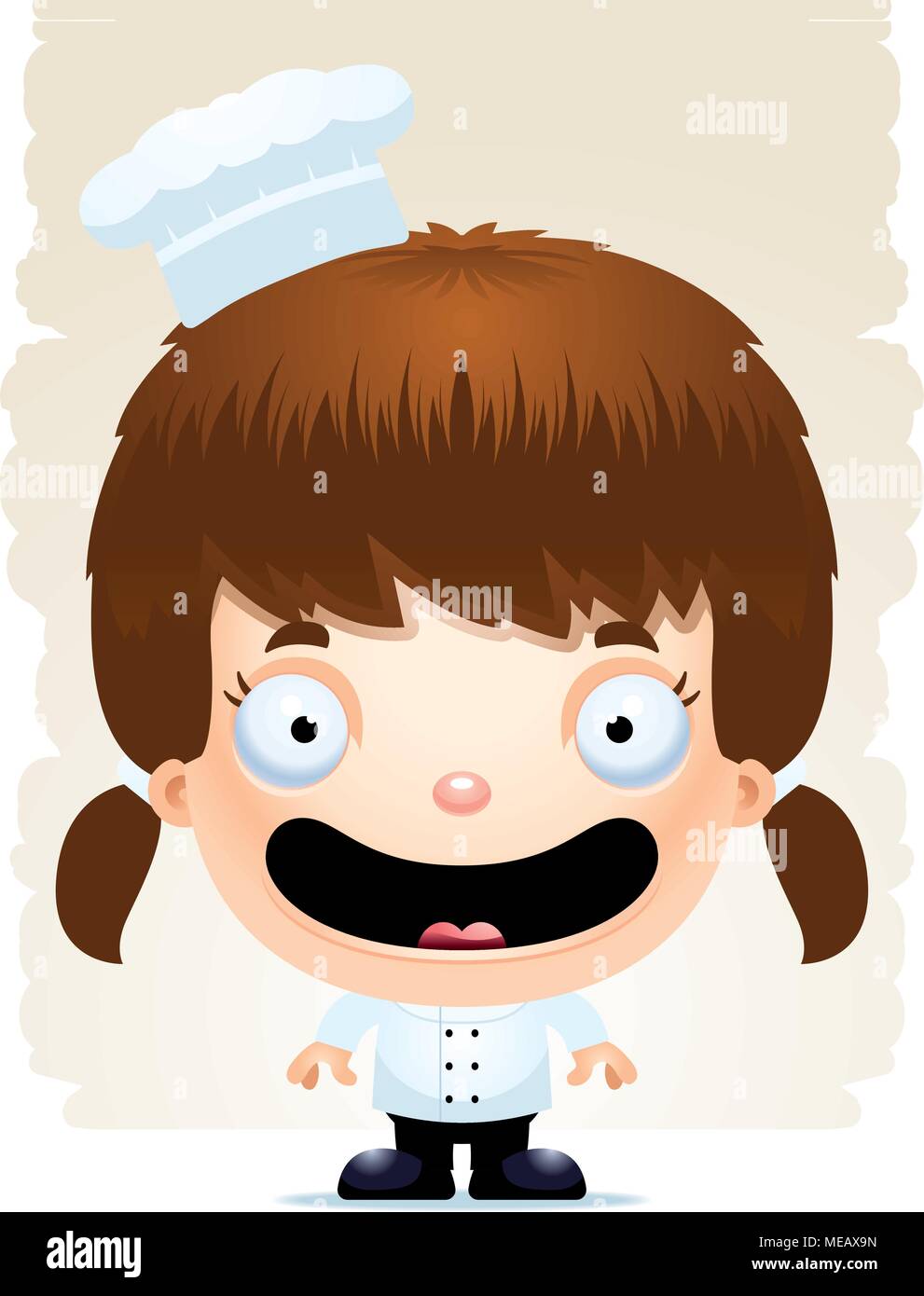 A cartoon illustration of a girl chef smiling Stock Vector Image & Art ...