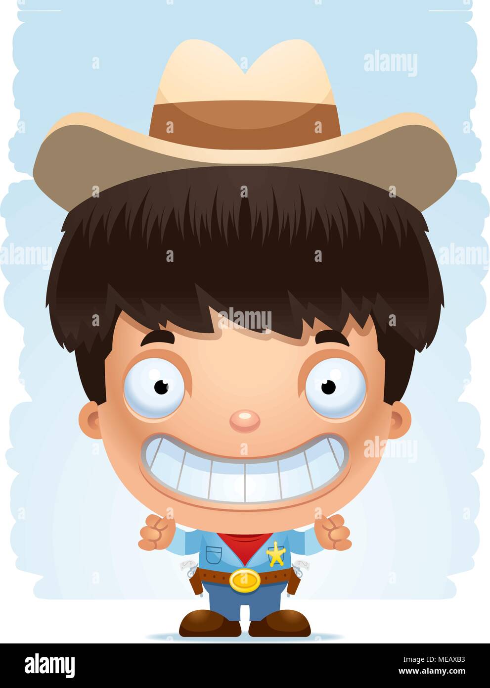 A happy cartoon boy cowboy standing and smiling Stock Vector Image ...