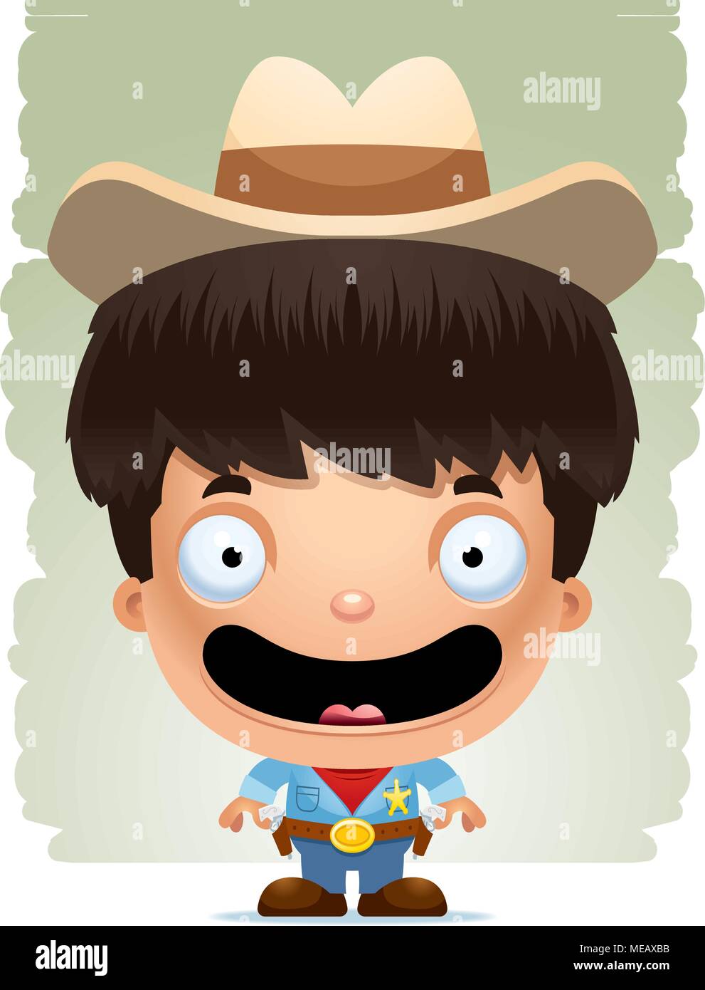 A happy cartoon boy cowboy standing and smiling Stock Vector Image ...