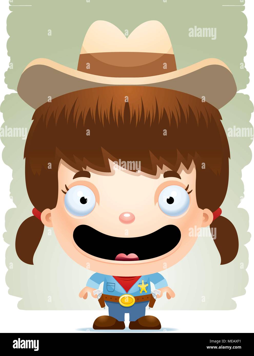 Cartoon cowboy girl smiling Stock Vector Images - Alamy