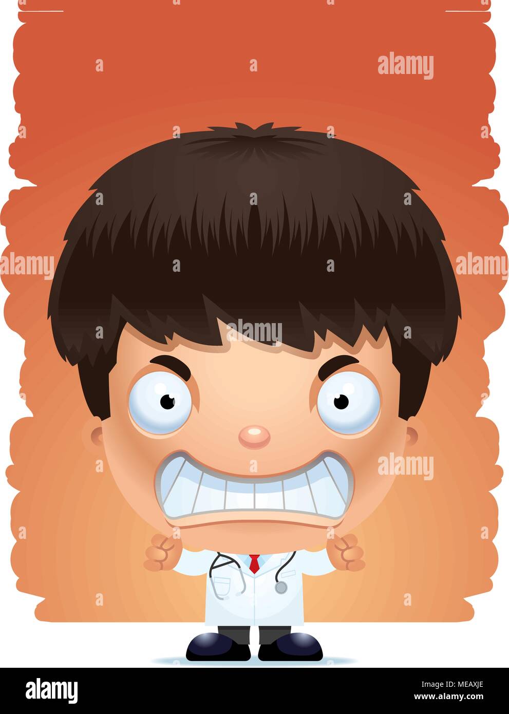 A cartoon illustration of a boy doctor looking angry Stock Vector Image ...