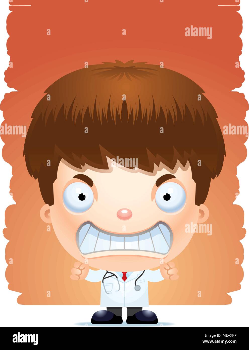 A cartoon illustration of a boy doctor looking angry Stock Vector Image ...