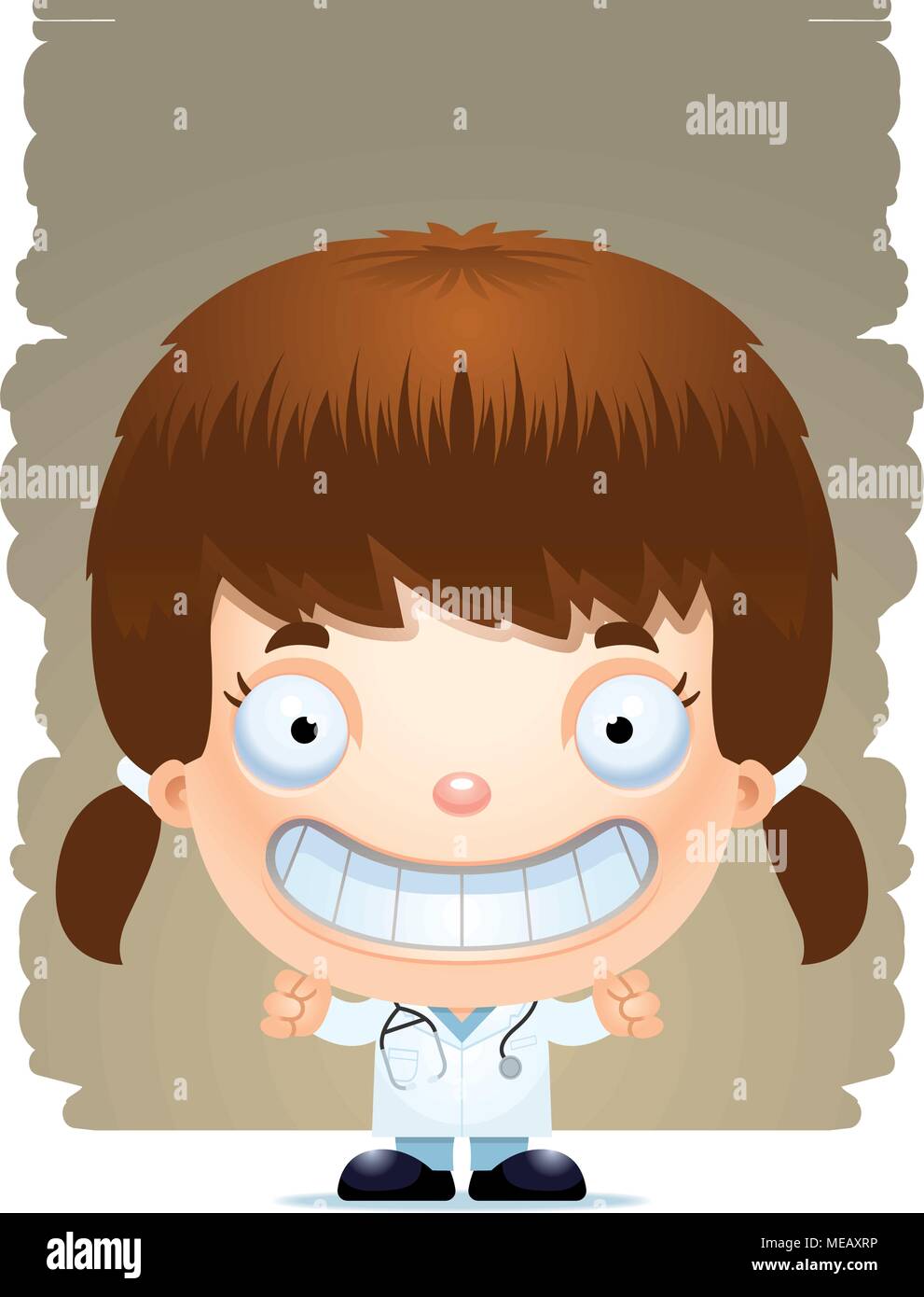 A cartoon illustration of a girl doctor smiling Stock Vector Image ...