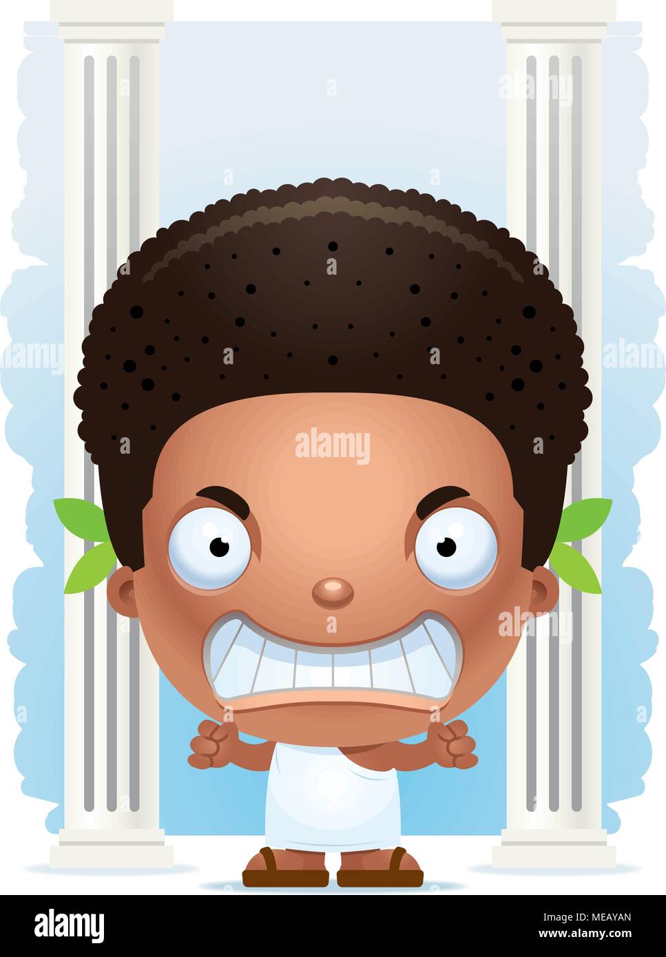 A cartoon illustration of a Greek boy looking angry Stock Vector Image ...