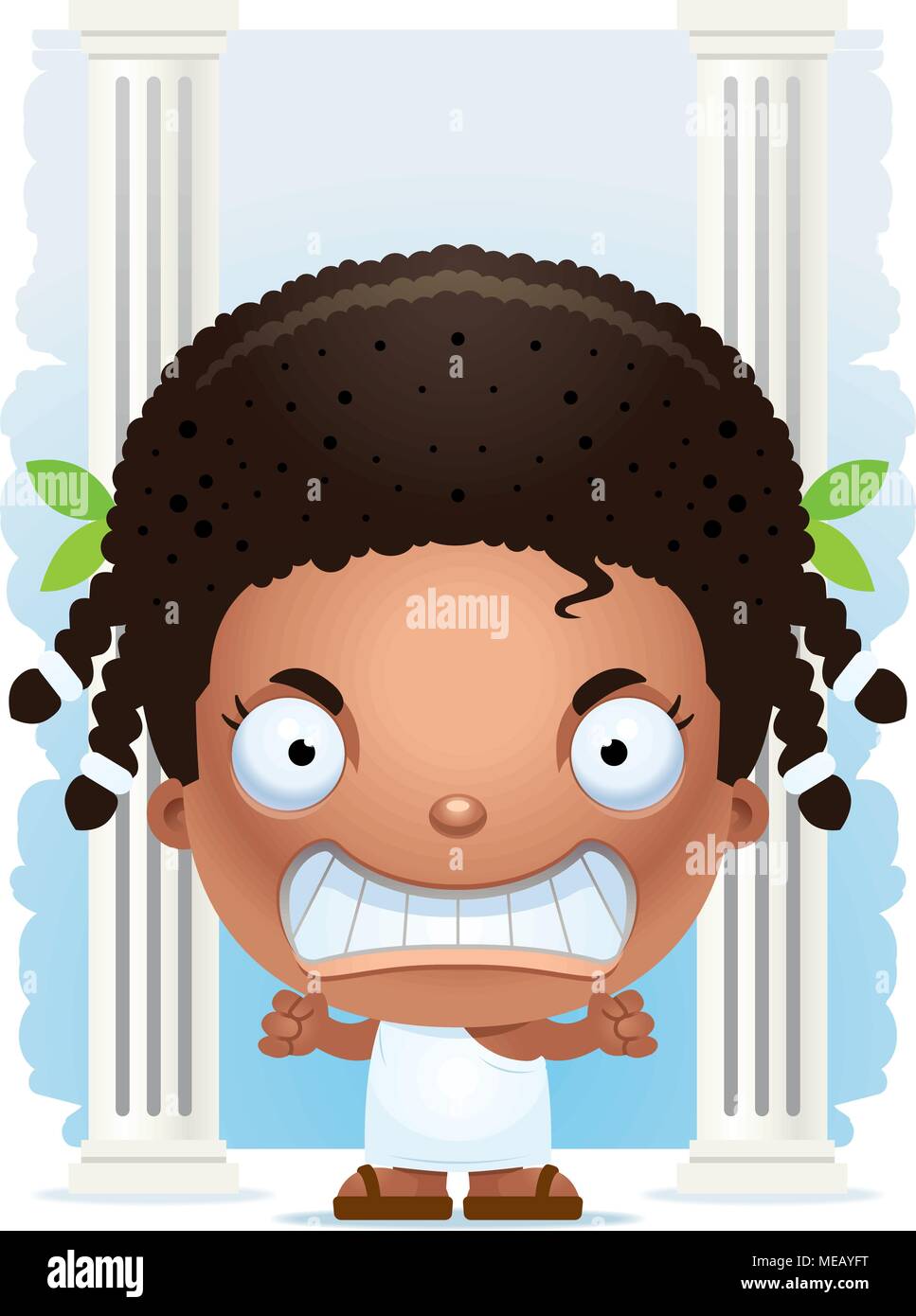 A cartoon illustration of a Greek girl looking angry Stock Vector Image ...