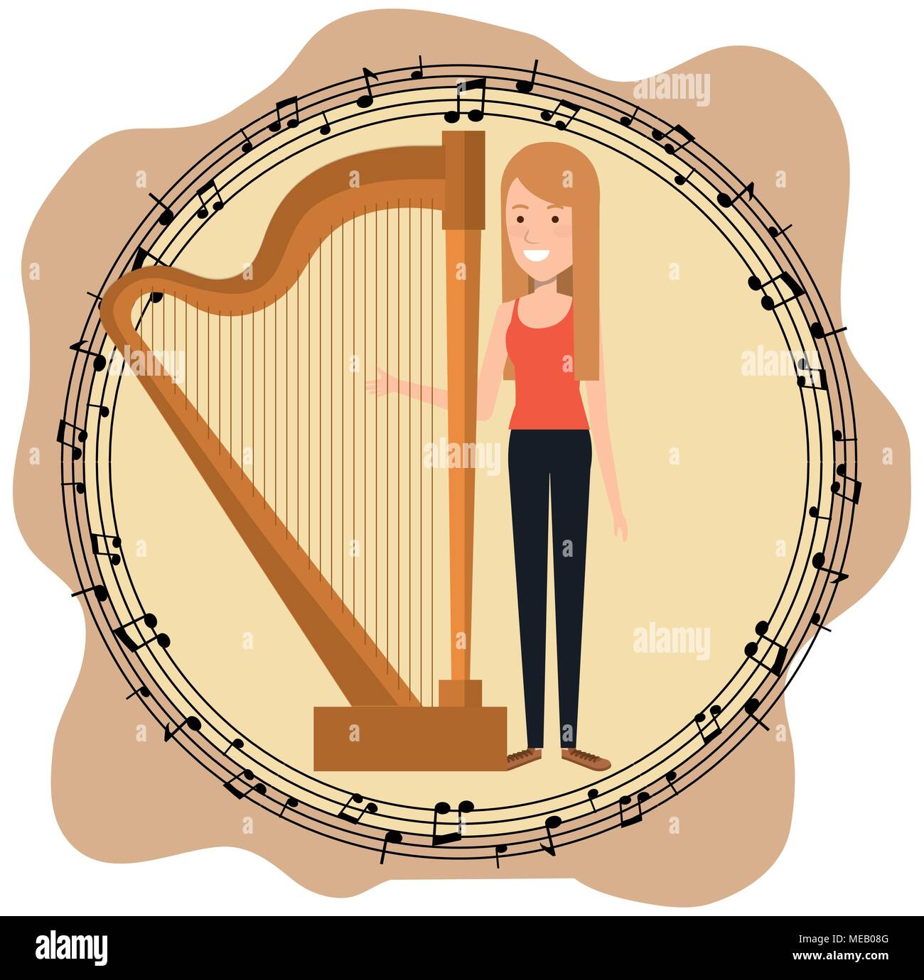 Female harp player Stock Vector Images - Alamy