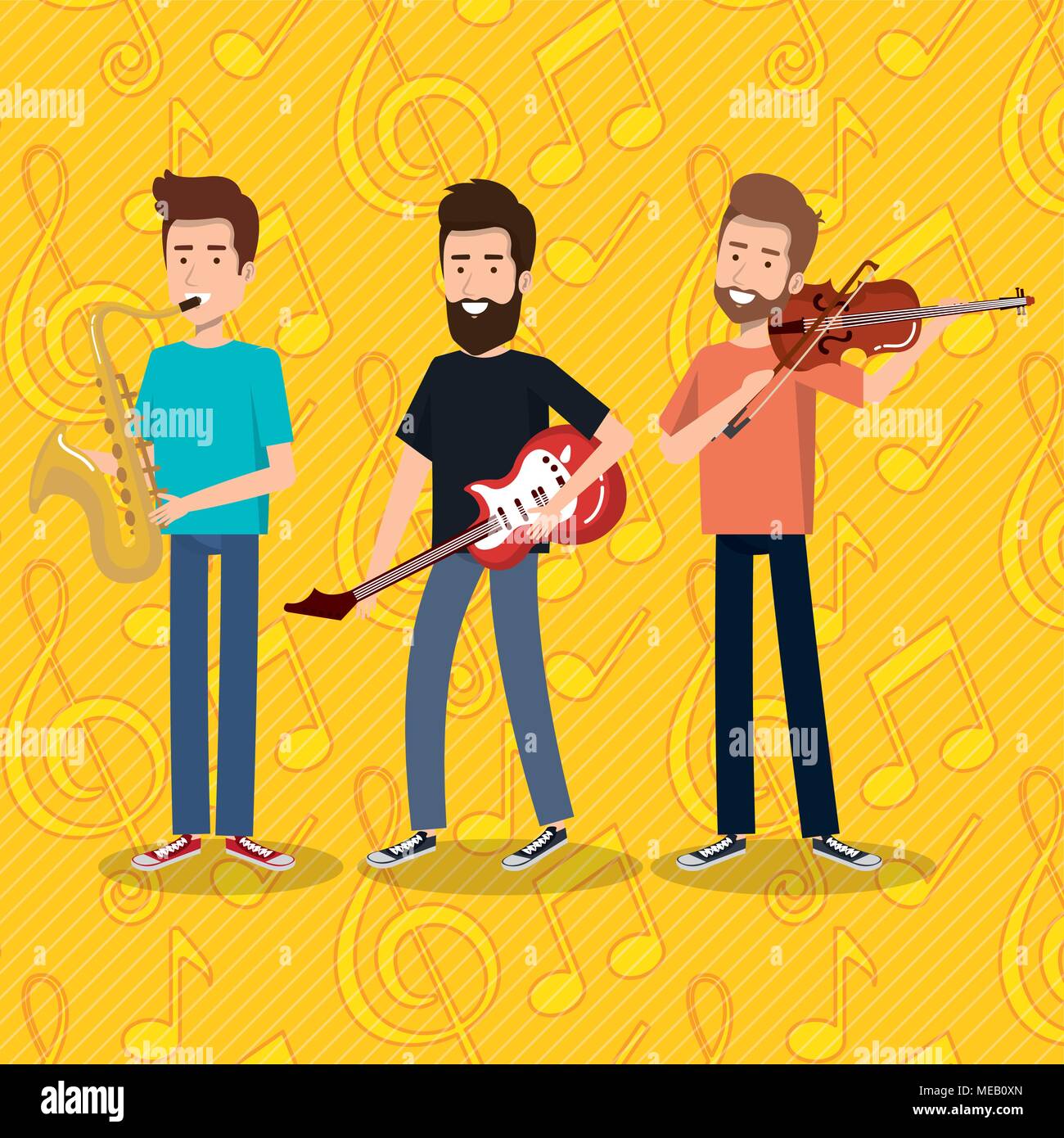 Men playing instruments Stock Vector Images - Alamy