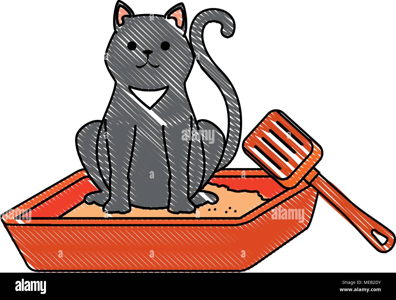 cute cat mascot in the sand box character vector illustration design ...