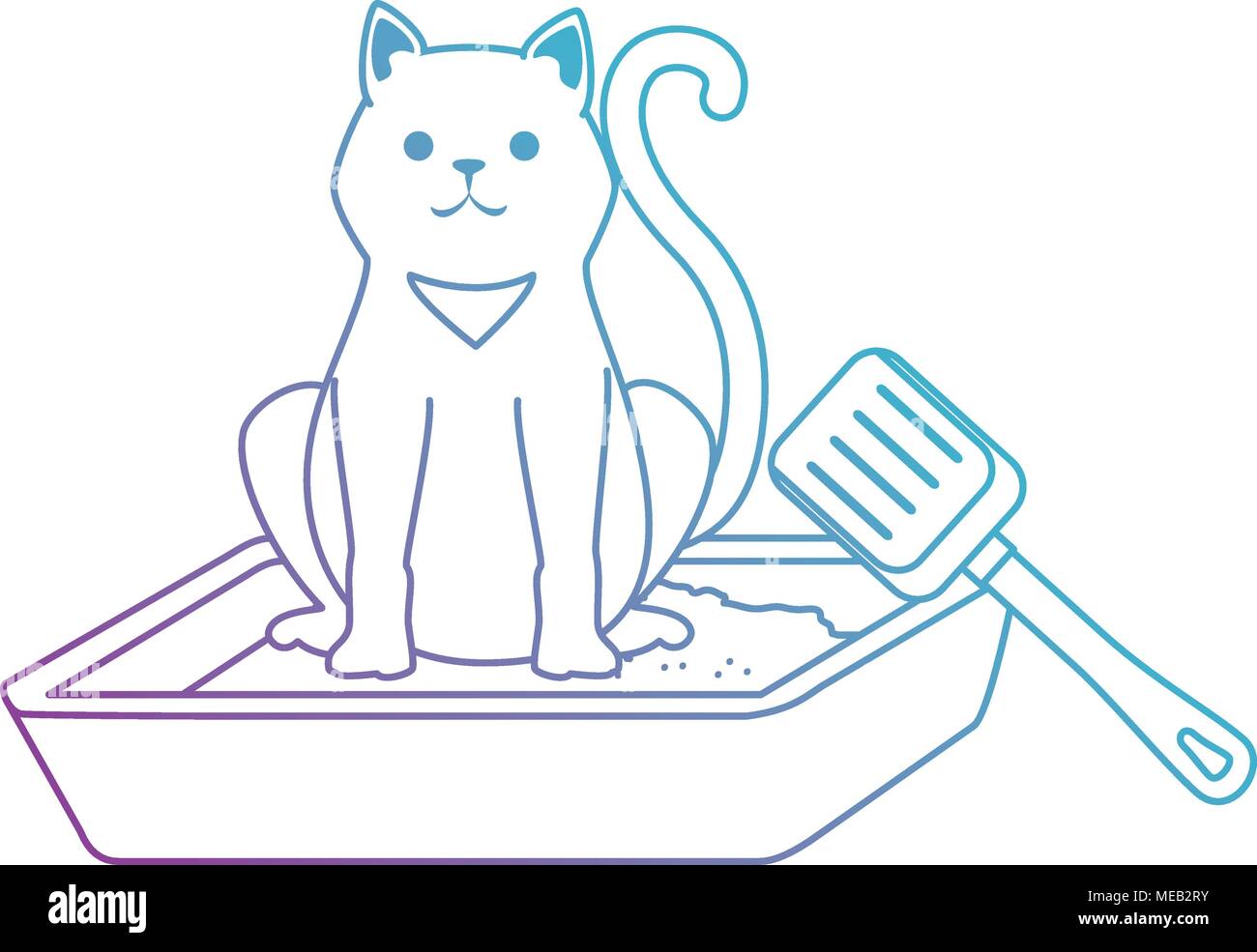cute cat mascot in the sand box character vector illustration design ...
