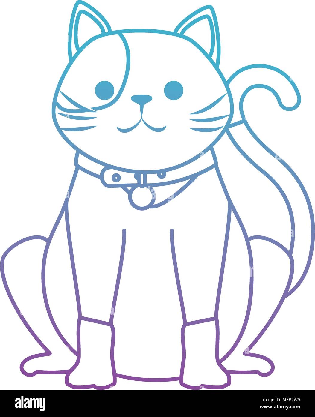 cute cat mascot character vector illustration design Stock Vector Image ...