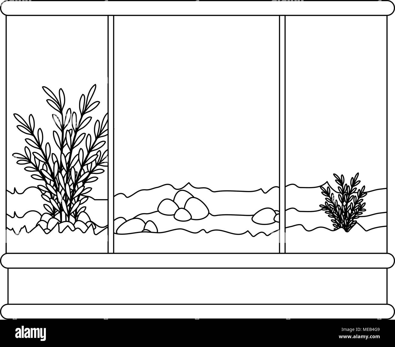 Empty Aquarium Clipart Black And White