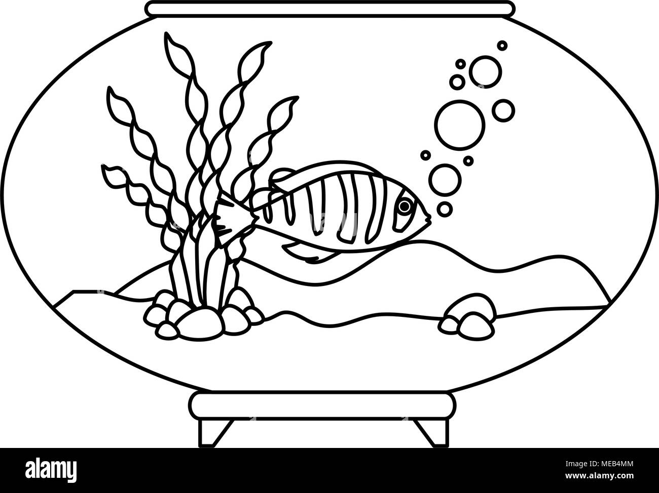 aquarium bowl with colors fish Stock Vector Image & Art - Alamy