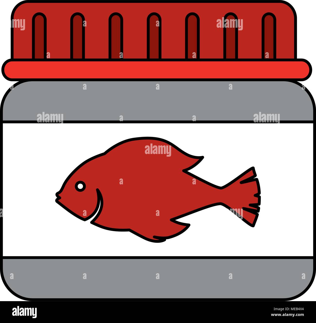 plastic pot with fish food Stock Vector Image & Art - Alamy