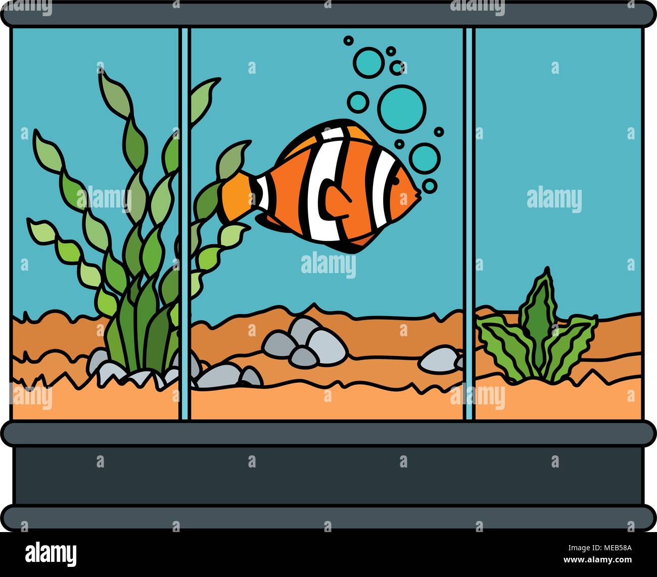 square aquarium with colors fish Stock Vector Image & Art - Alamy