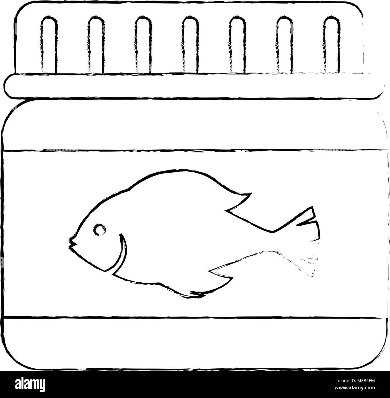 plastic pot with fish food Stock Vector Image & Art - Alamy