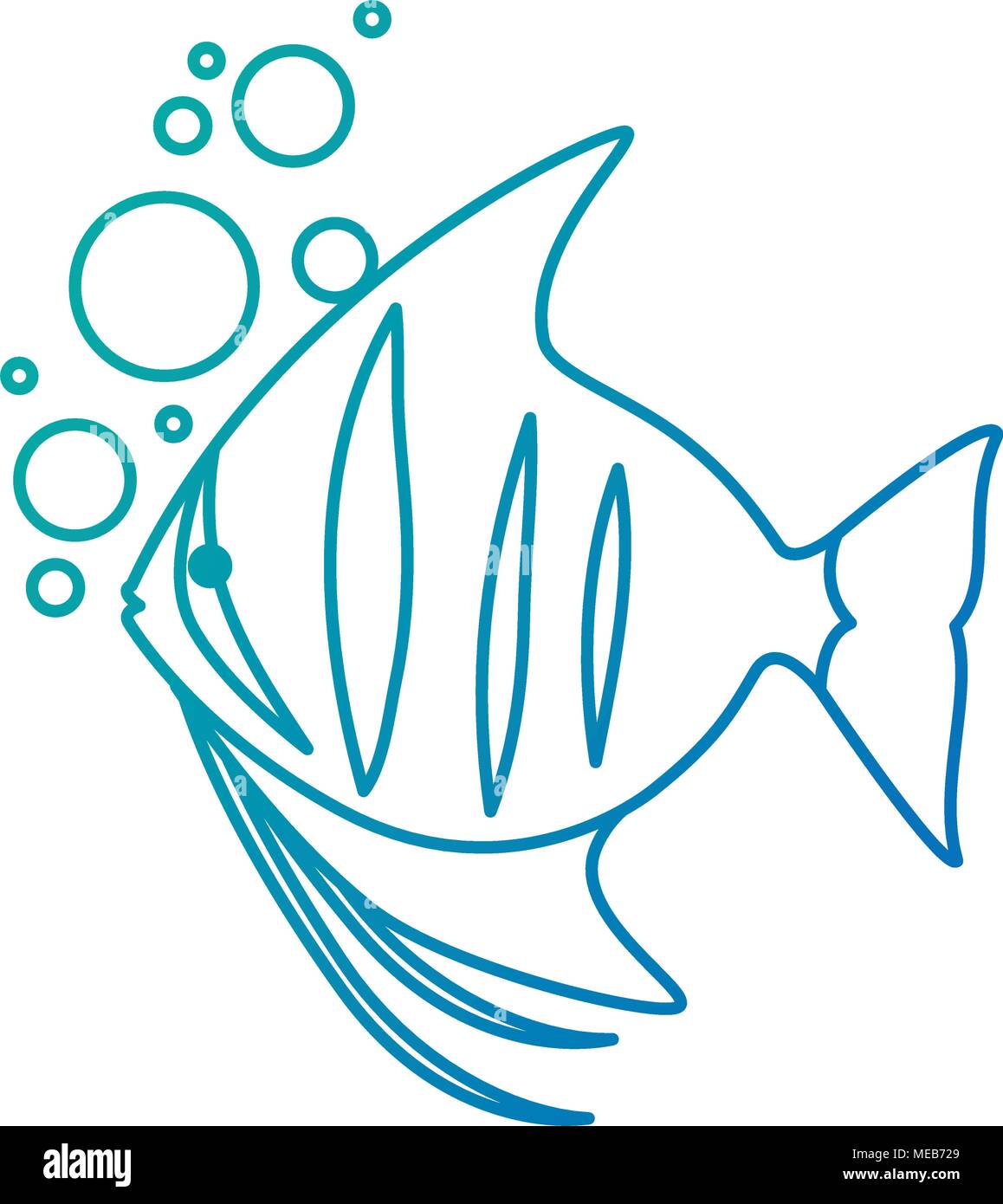 cute ornamental fish with air bubbles Stock Vector Image & Art - Alamy