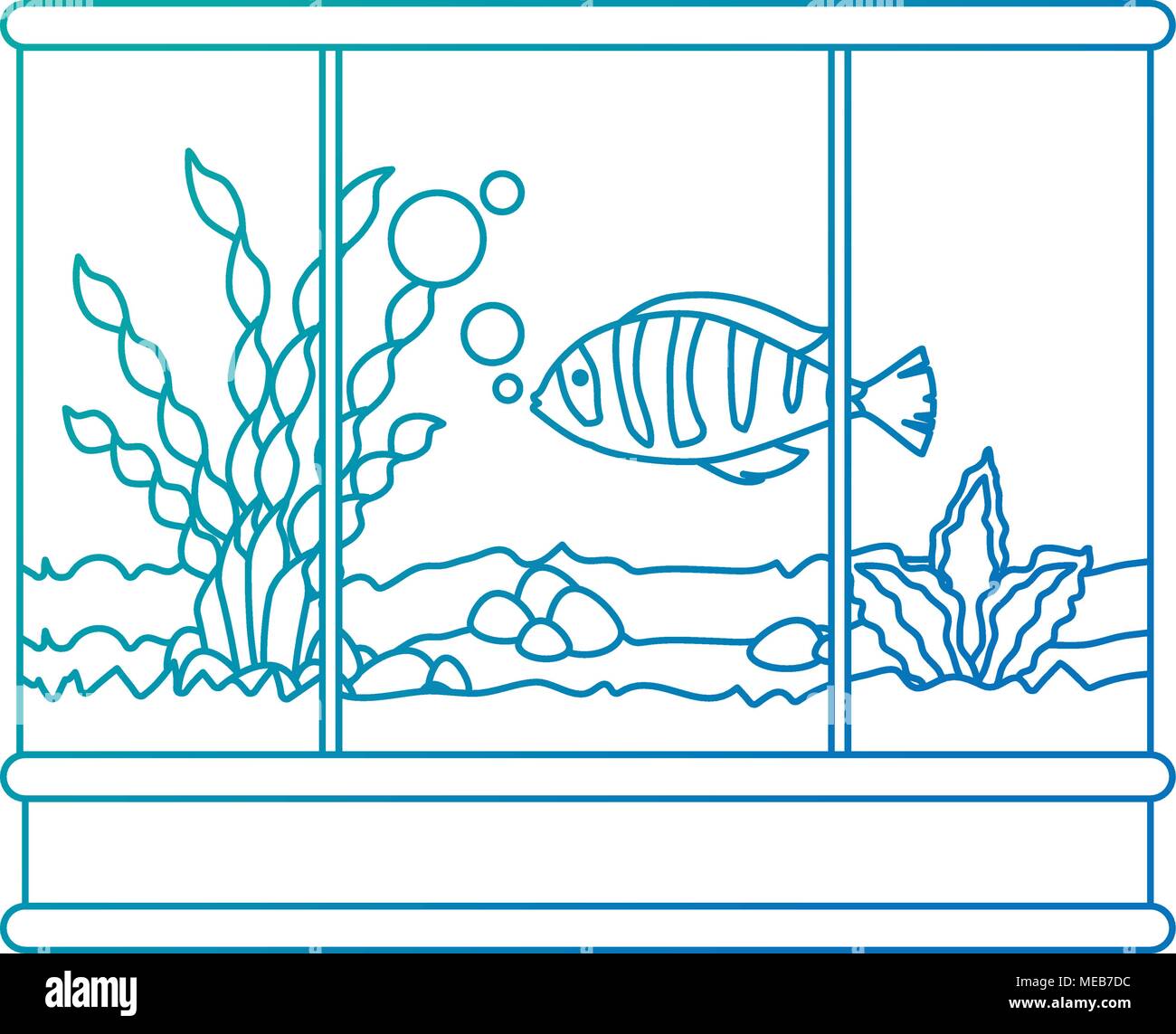 square aquarium with colors fish Stock Vector Image & Art - Alamy