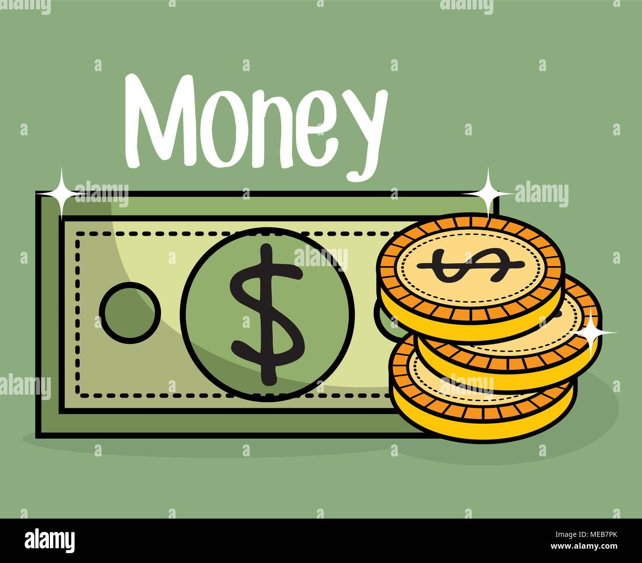 save money coins and bills Stock Vector Image & Art - Alamy