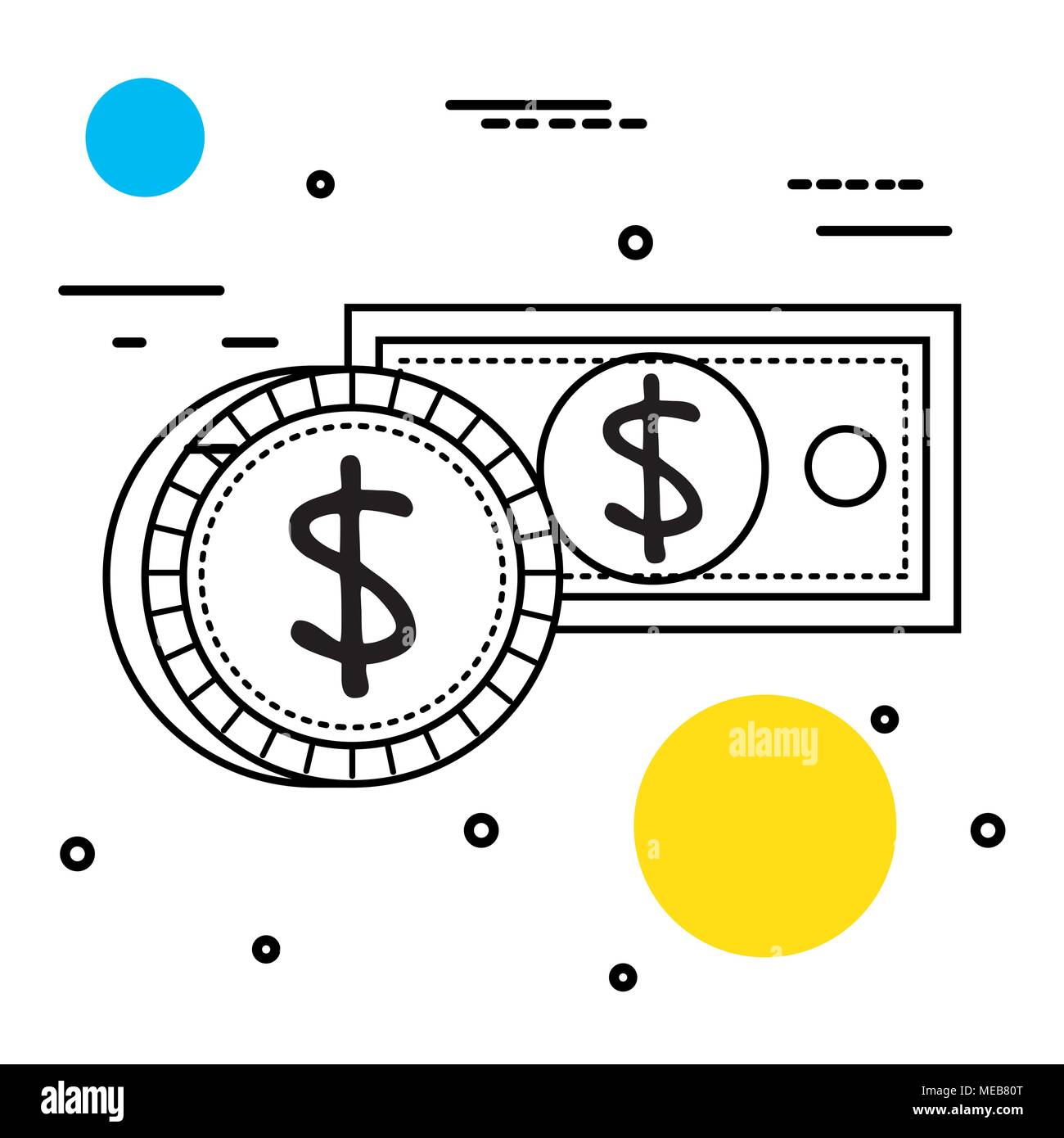 save money bills and coin Stock Vector Image & Art - Alamy