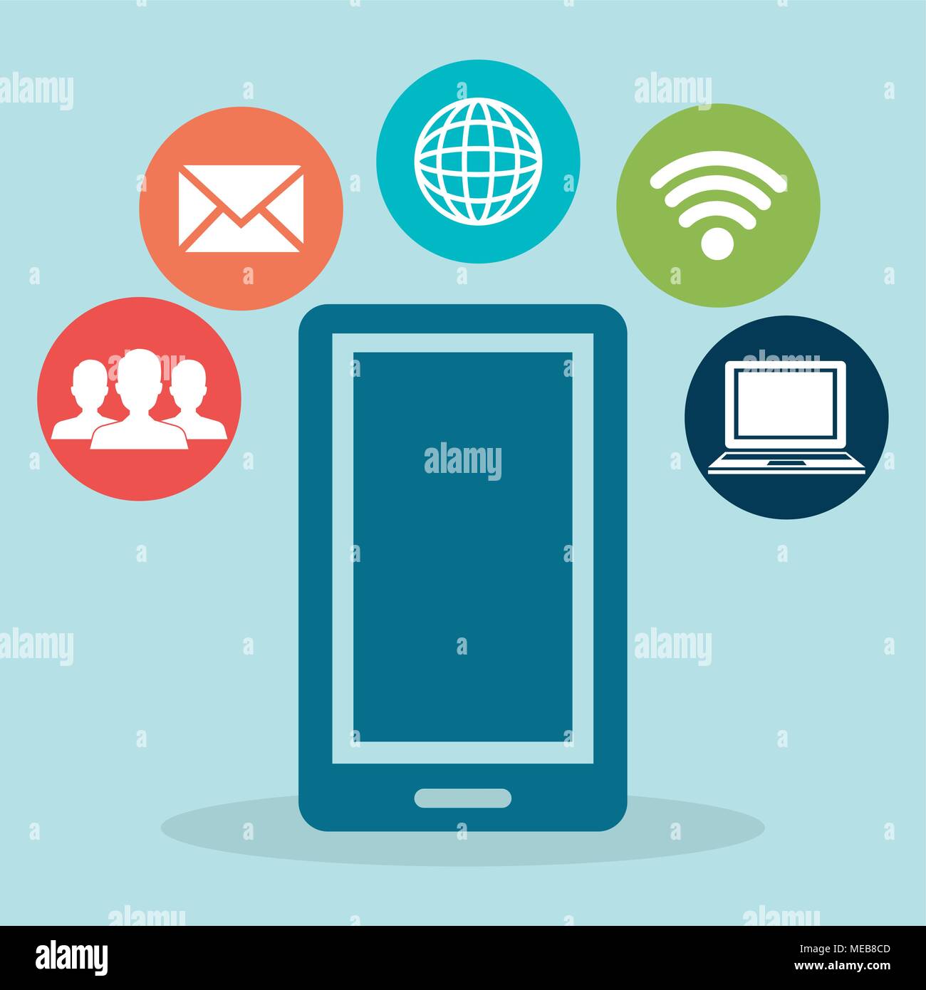 smartphone with social network icons Stock Vector Image & Art - Alamy