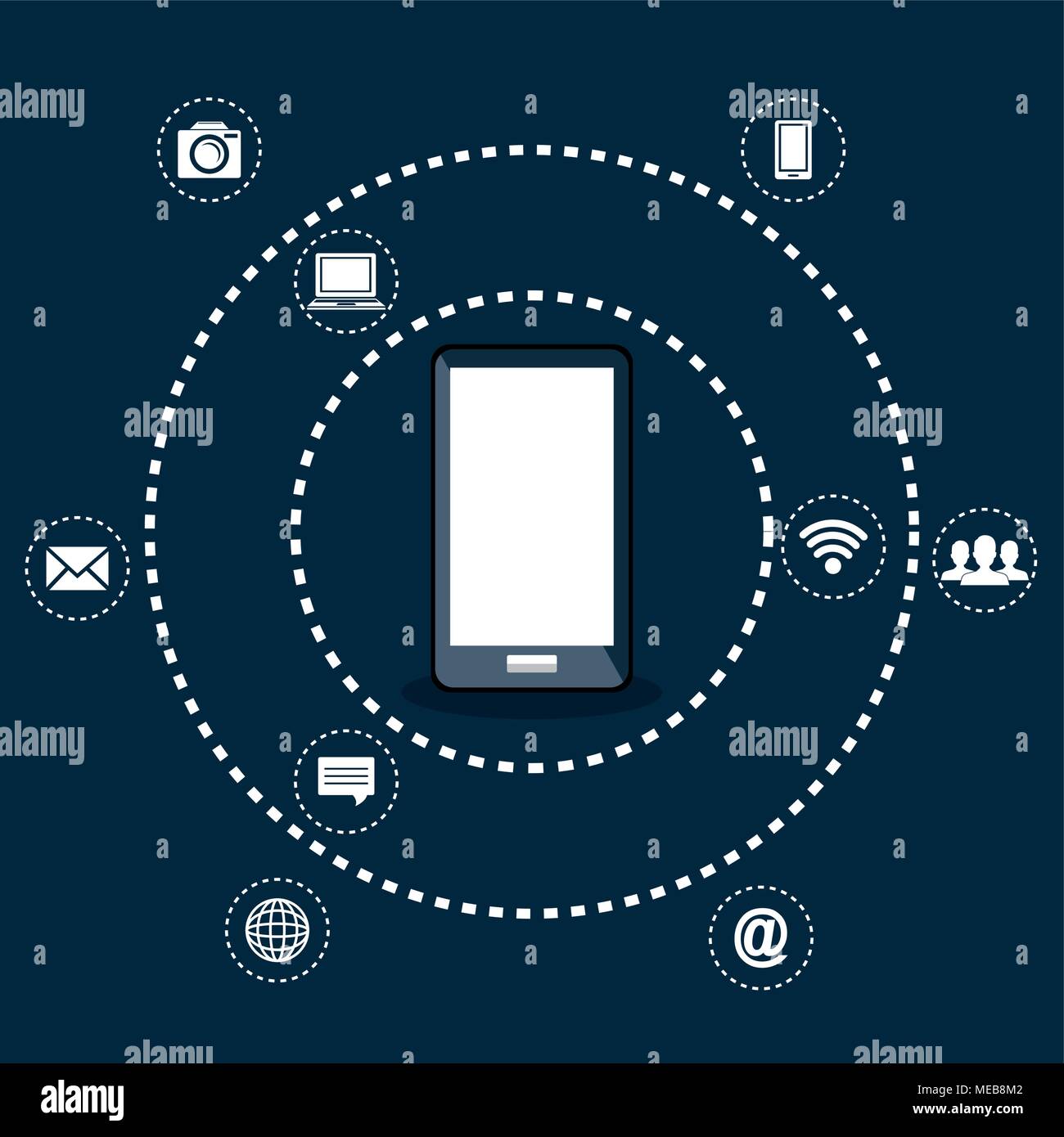 smartphone with social network icons Stock Vector Image & Art - Alamy