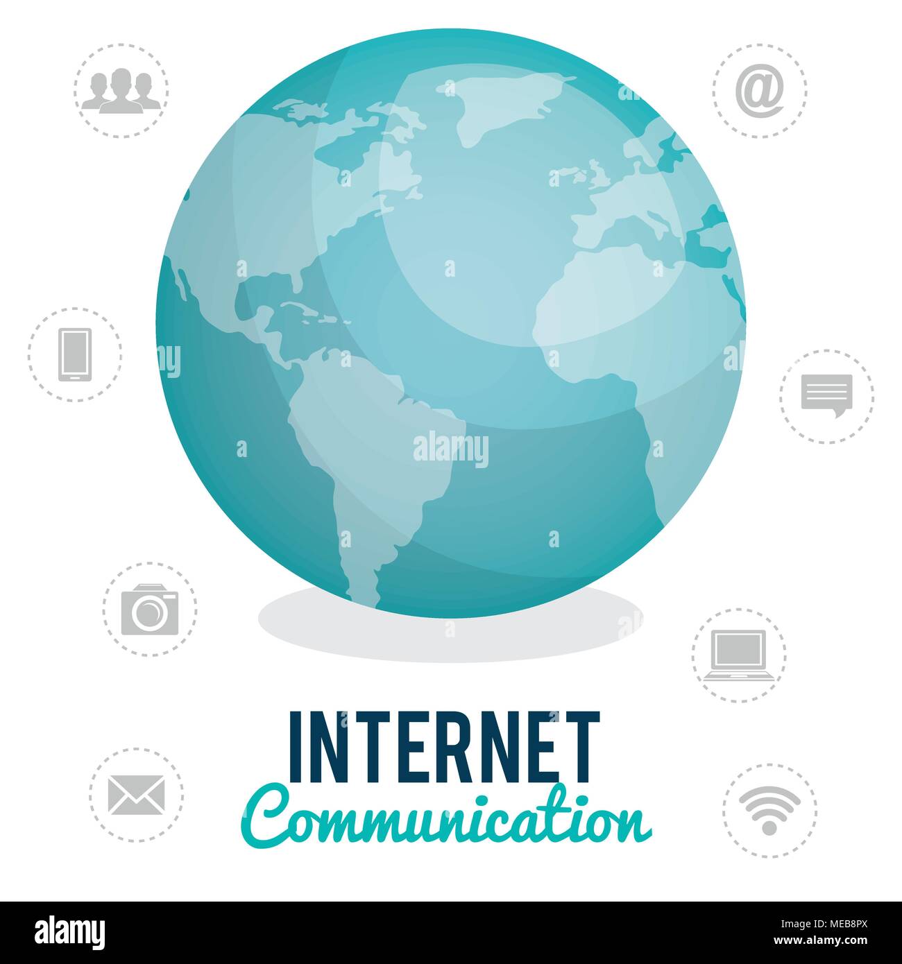 world planet with internet connection icons Stock Vector Image & Art ...
