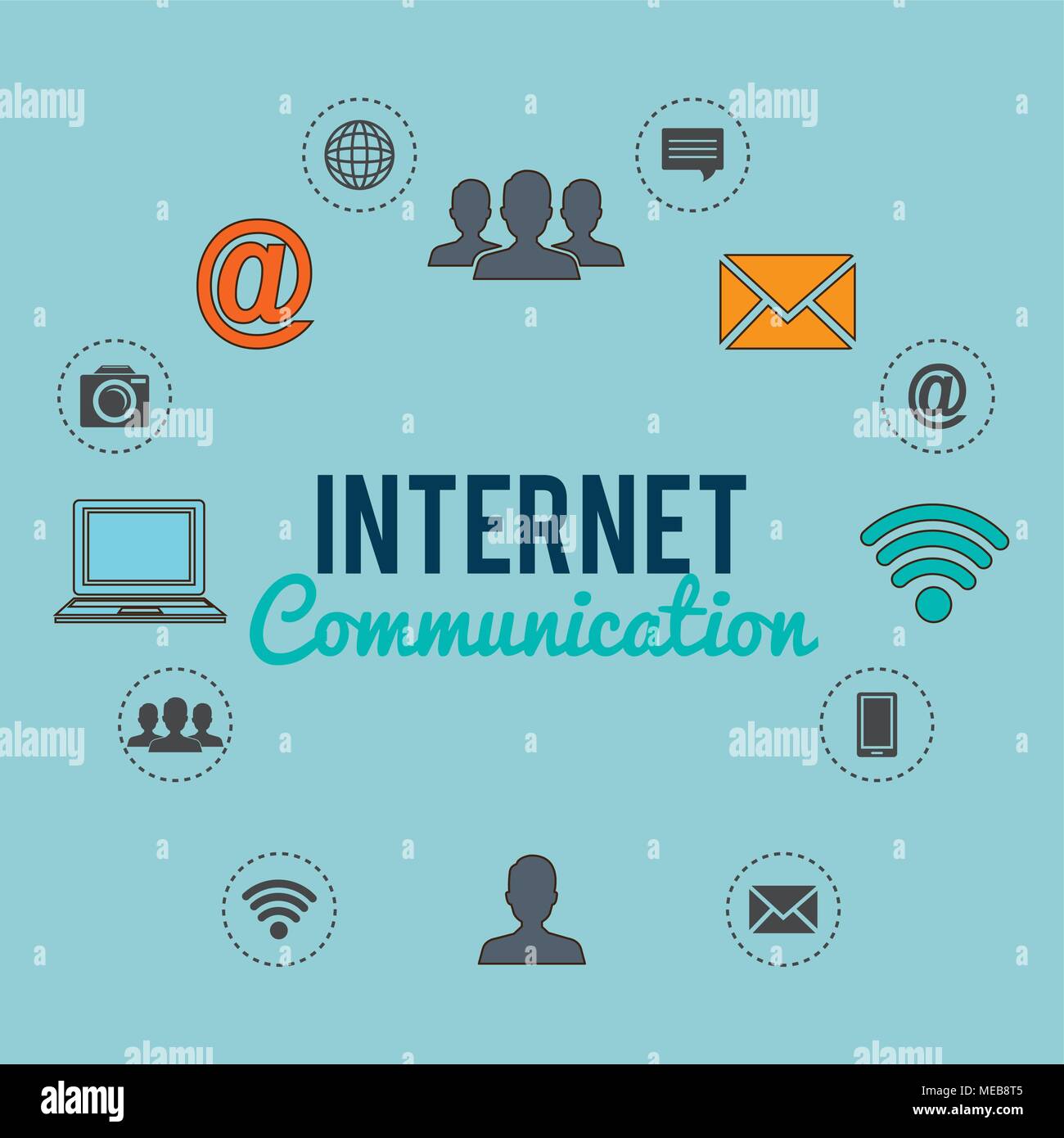 internet connection with social media icons Stock Vector Image & Art ...