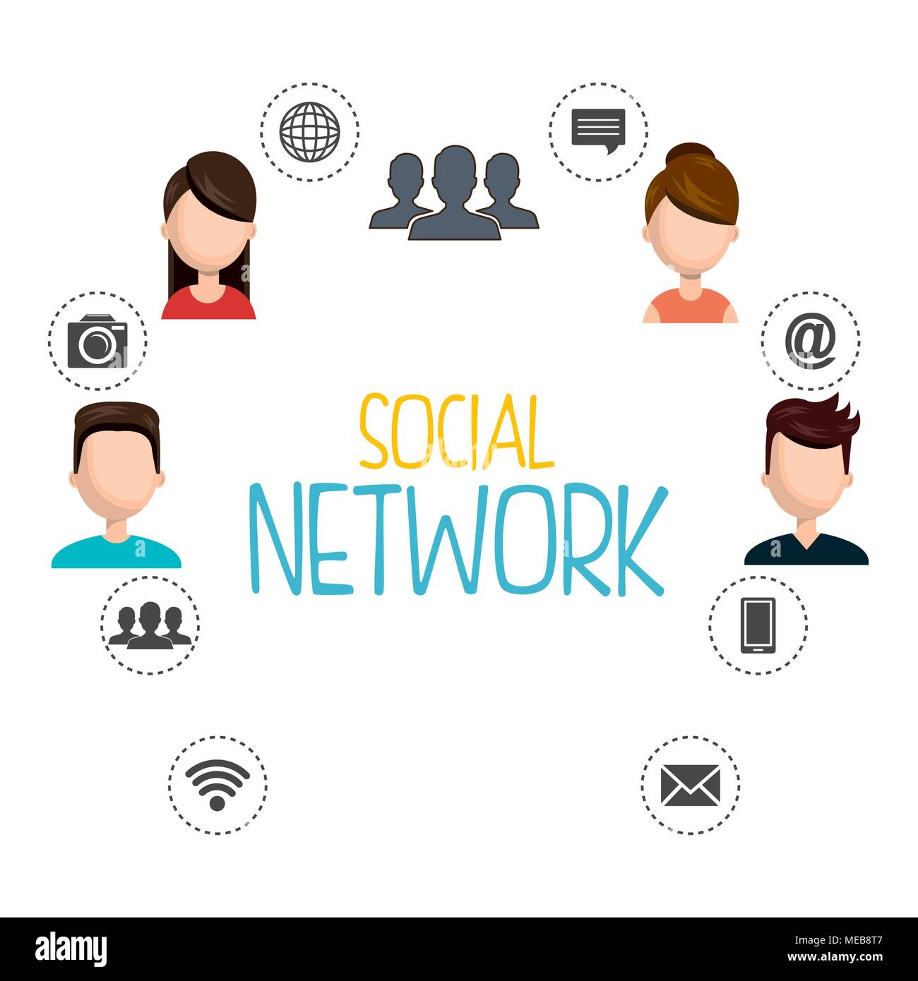 social network set icons Stock Vector Image & Art - Alamy