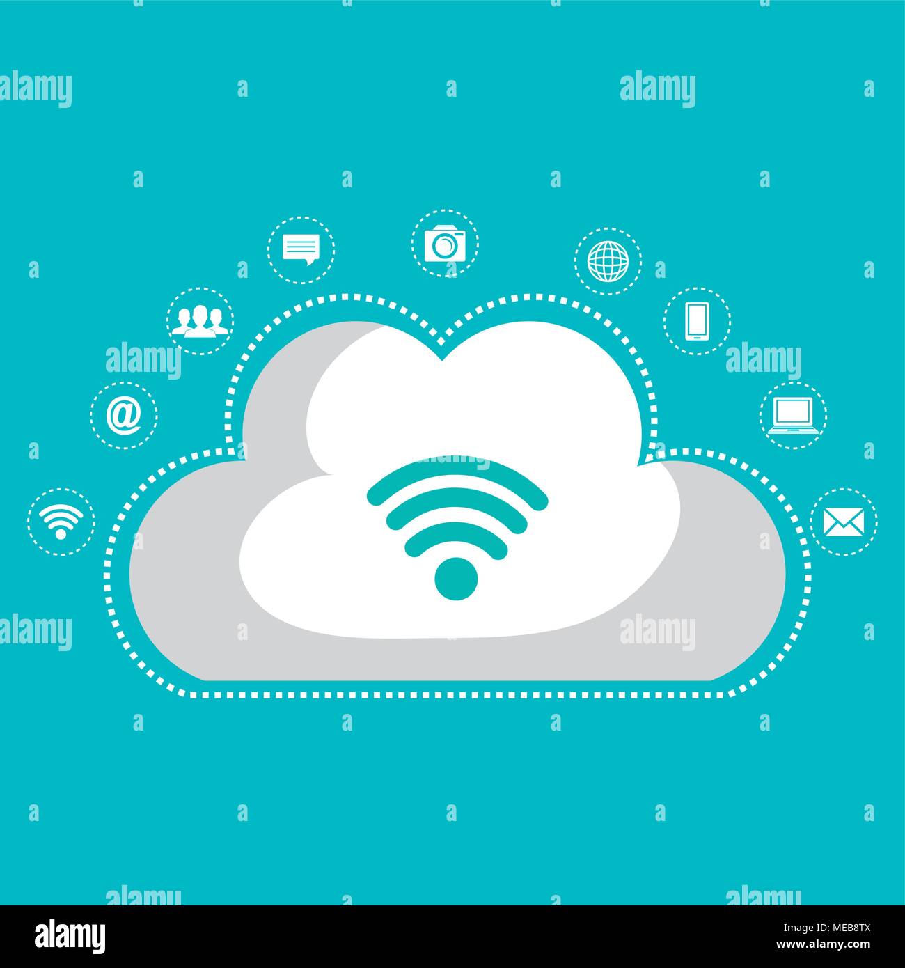 cloud computing with wifi internet connection Stock Vector Image & Art ...