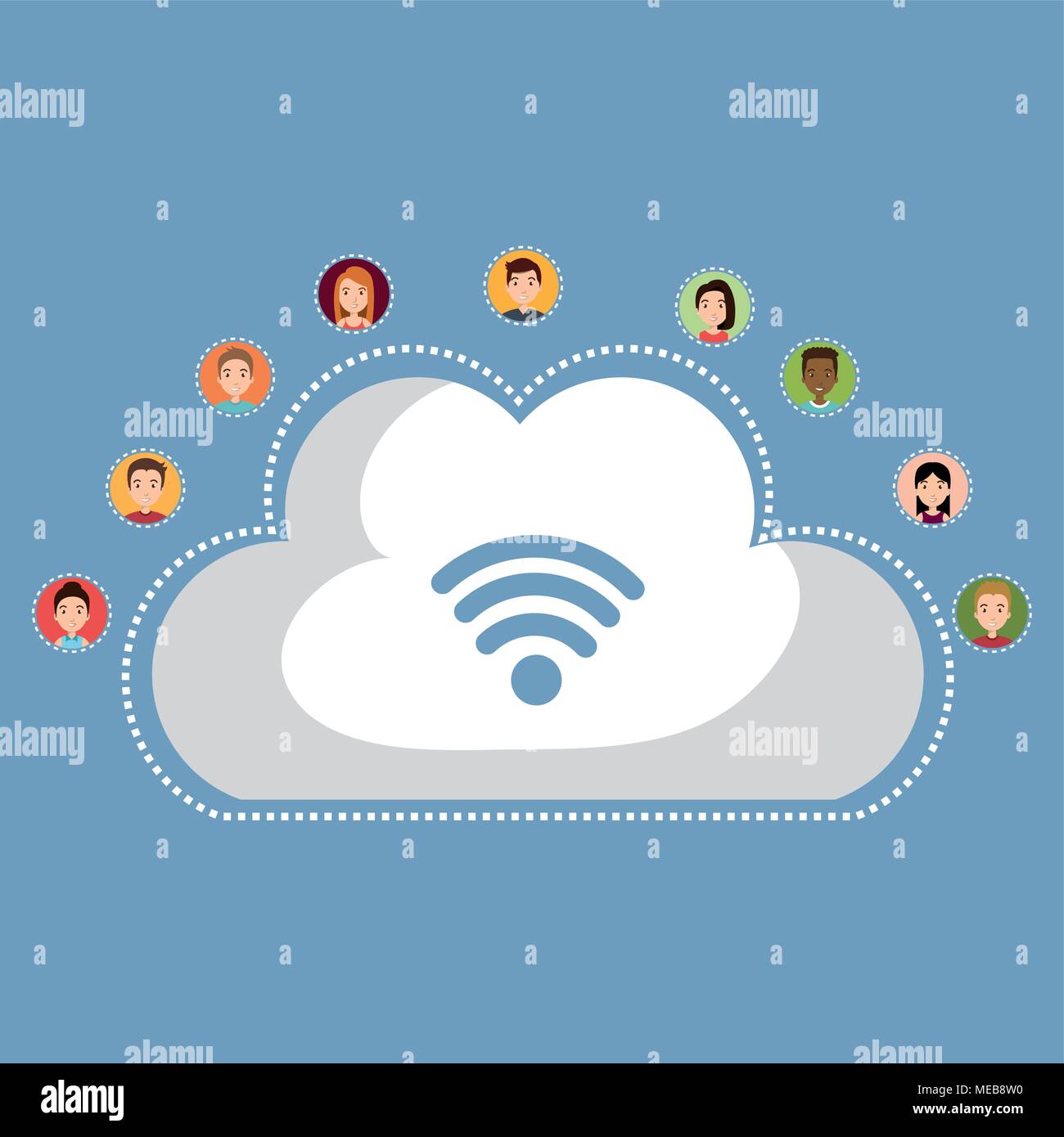 cloud computing with wifi internet connection Stock Vector Image & Art ...