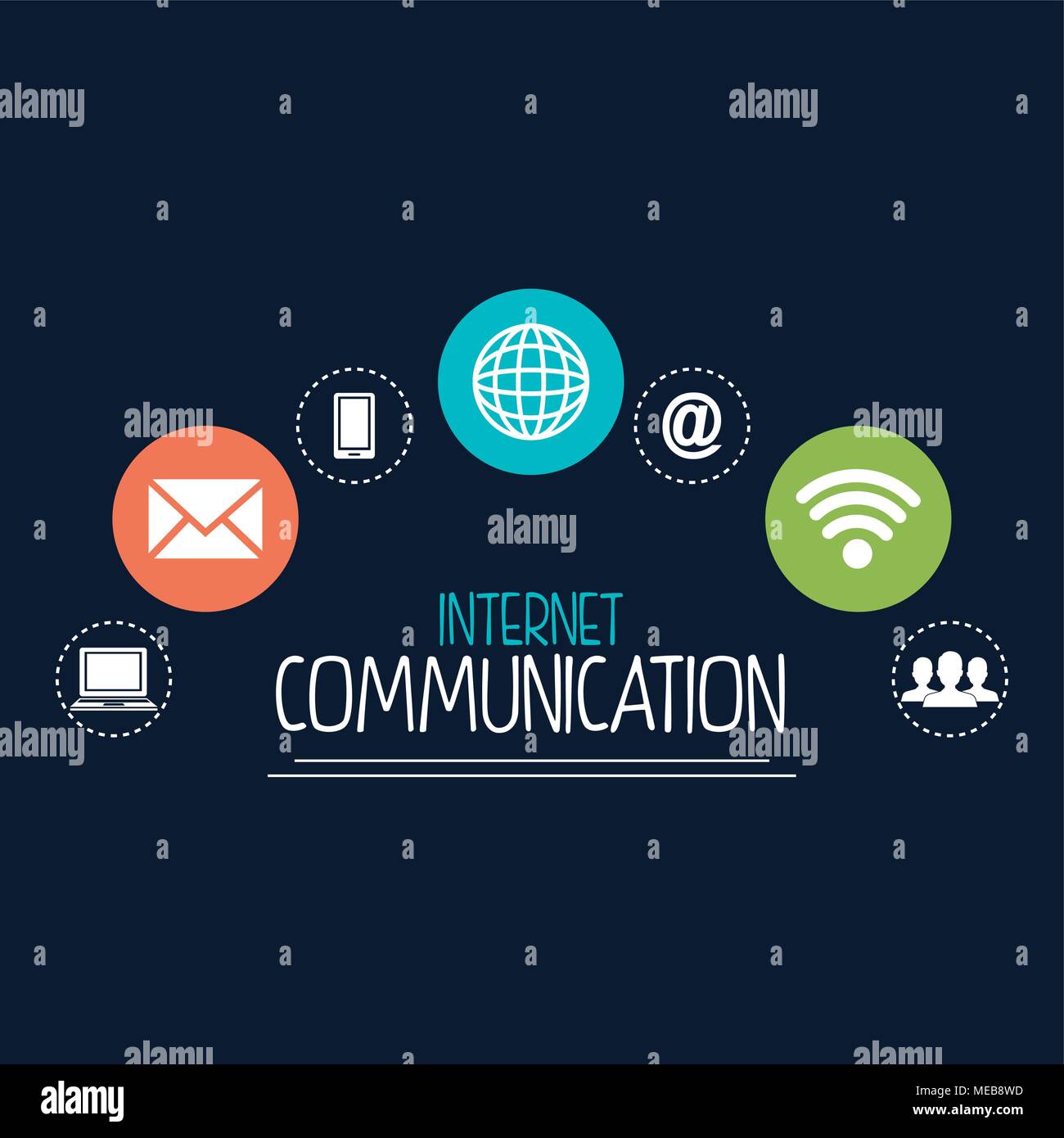 internet communication set icons Stock Vector Image & Art - Alamy