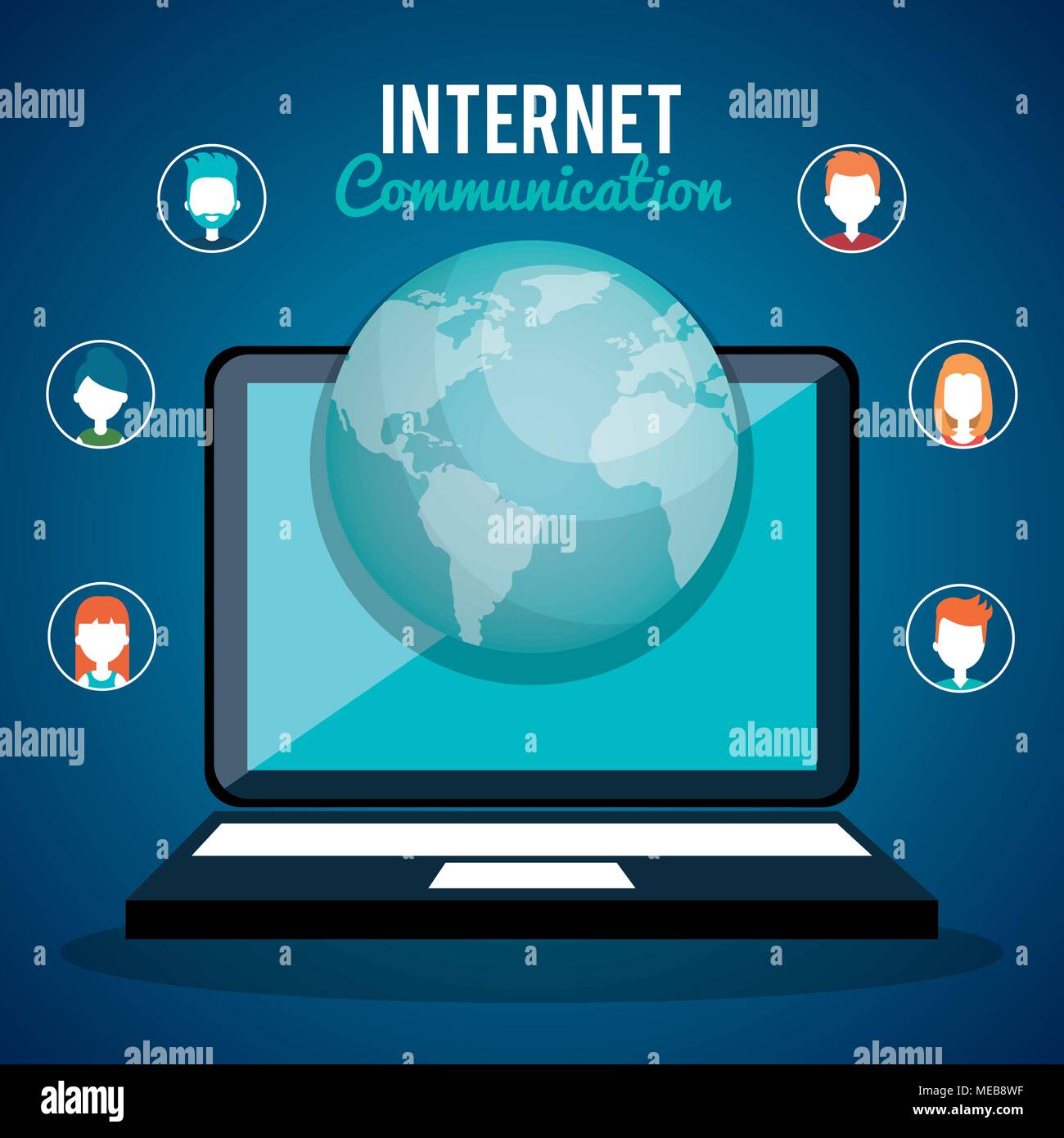 laptop with internet communication Stock Vector Image & Art - Alamy