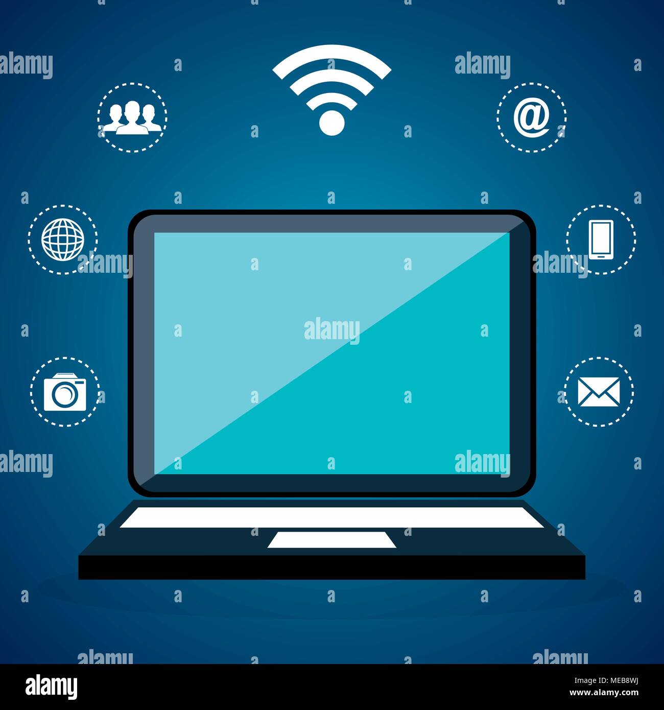 Laptop smartphone connectivity Stock Vector Images - Alamy