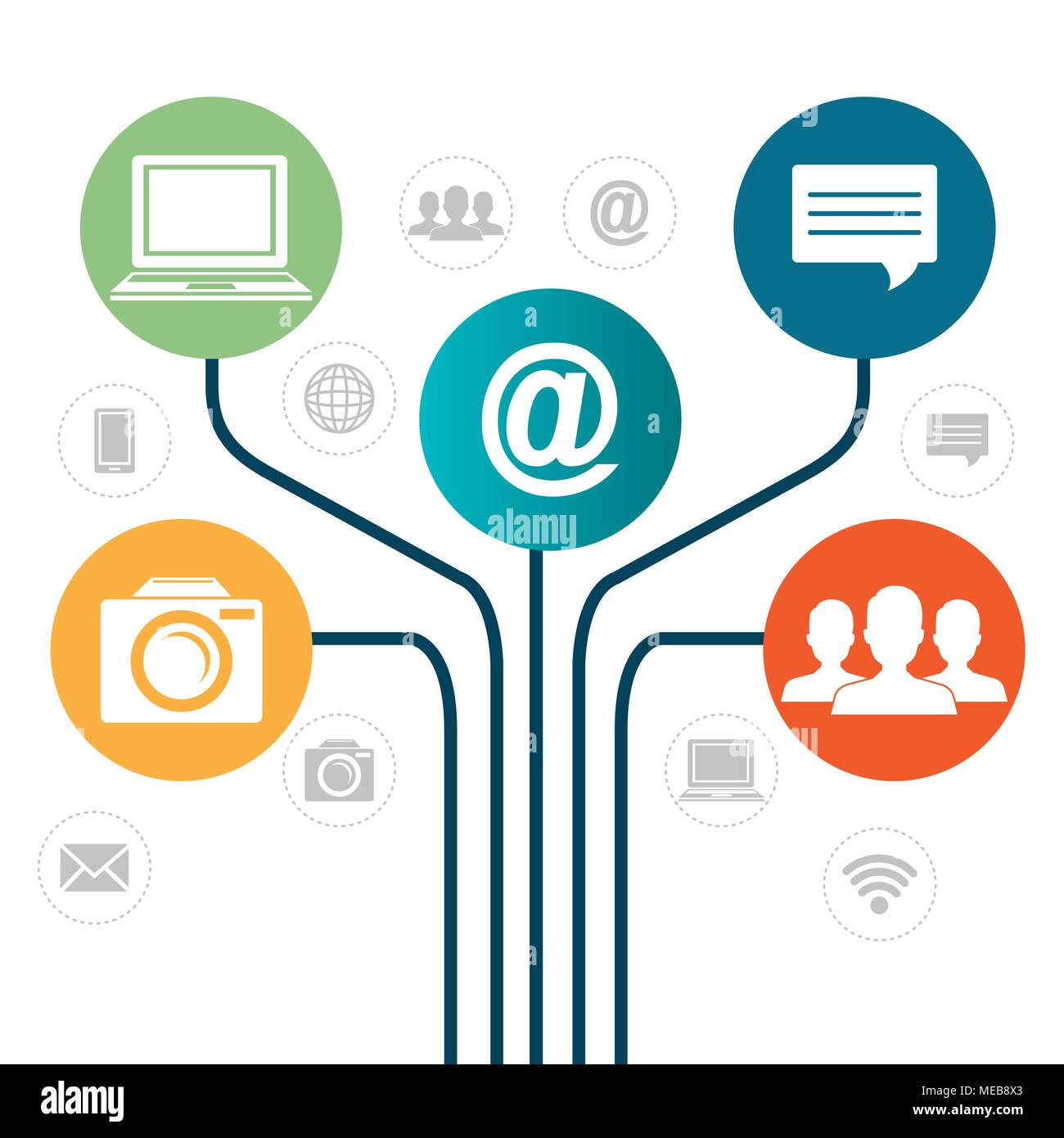 internet communication set icons Stock Vector Image & Art - Alamy