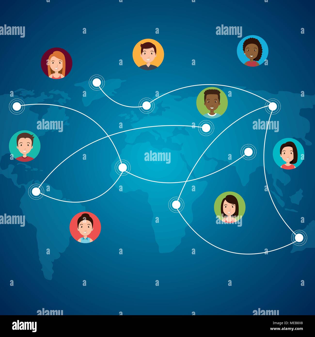 internet communication with community people Stock Vector Image & Art ...