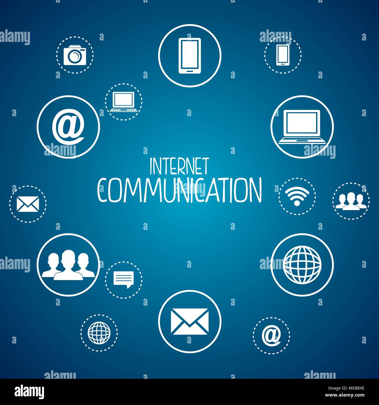 internet communication set icons Stock Vector Image & Art - Alamy