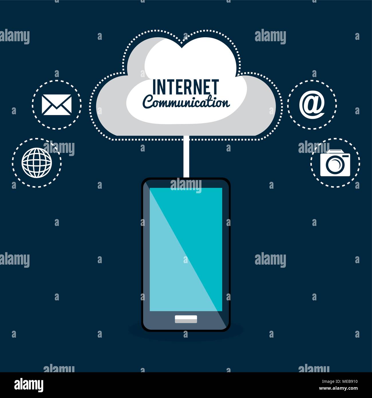 smartphone with internet communication Stock Vector Image & Art - Alamy