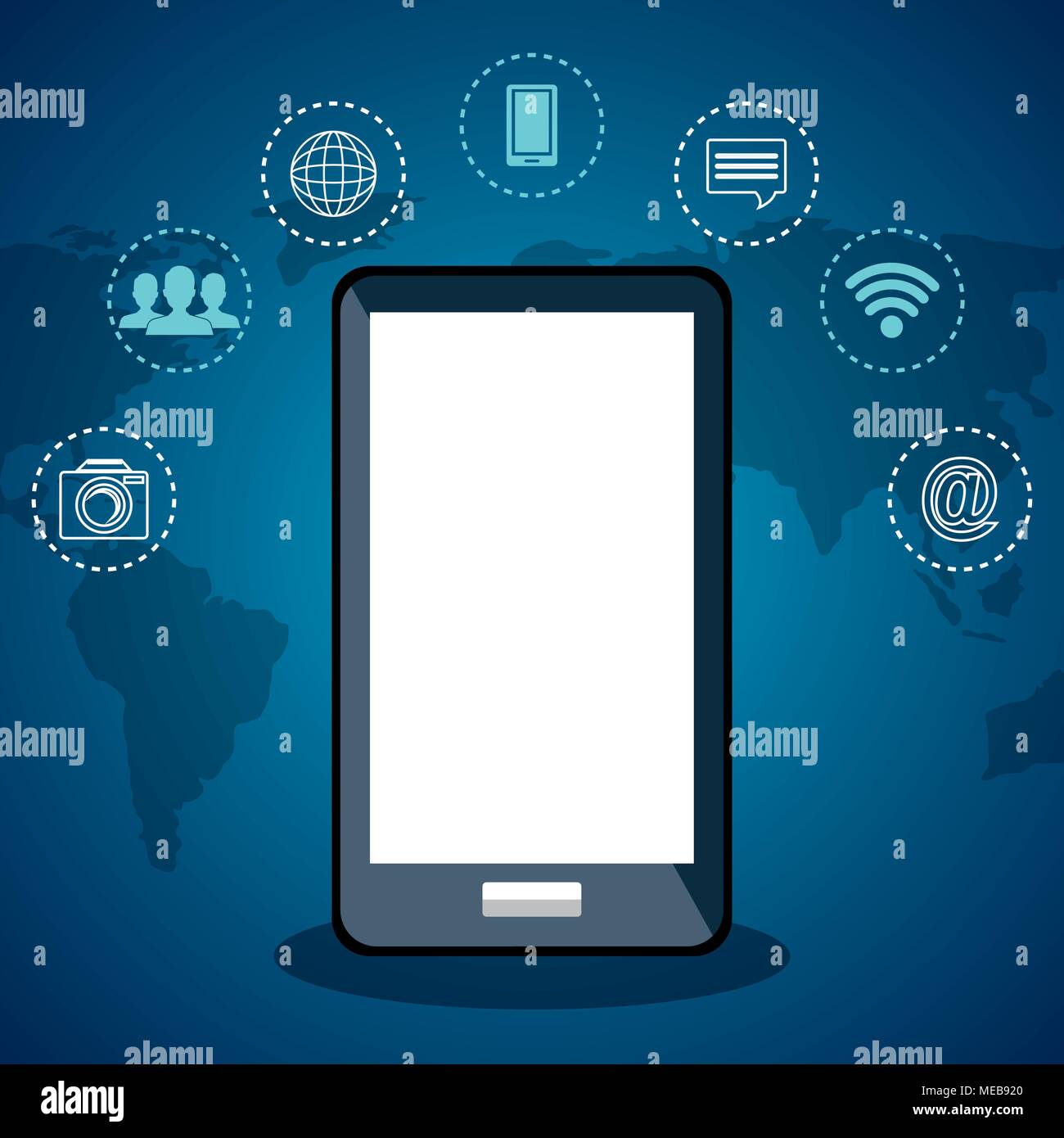 smartphone with internet communication Stock Vector Image & Art - Alamy
