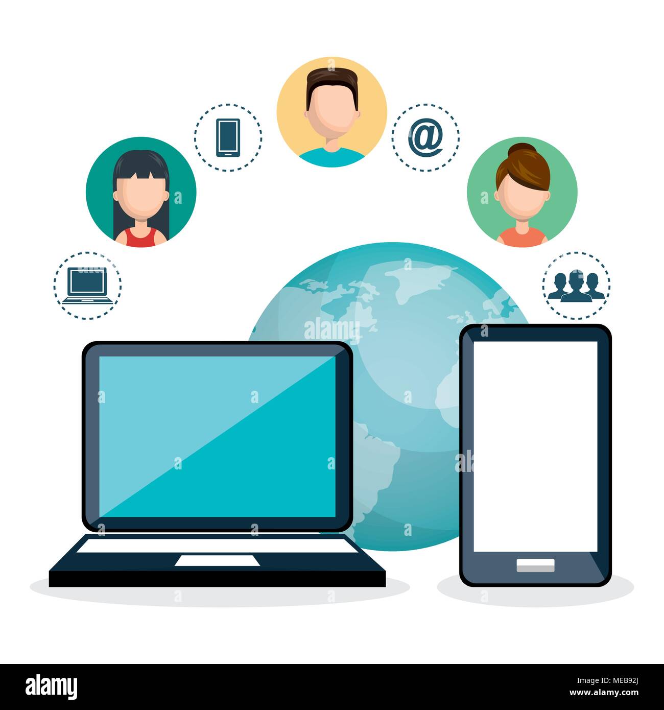 laptop with internet communication Stock Vector Image & Art - Alamy