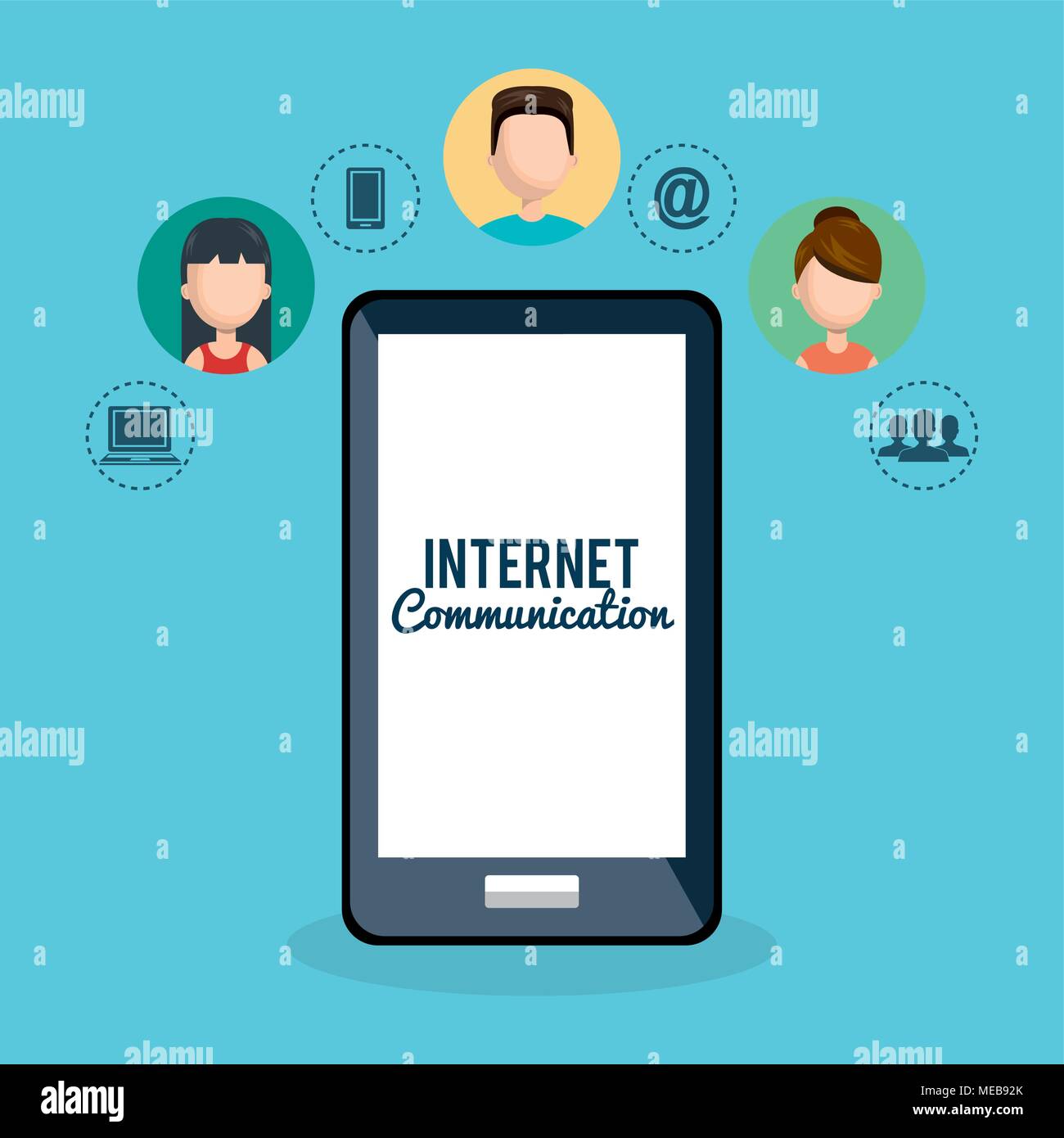 internet communication with community people Stock Vector Image & Art ...