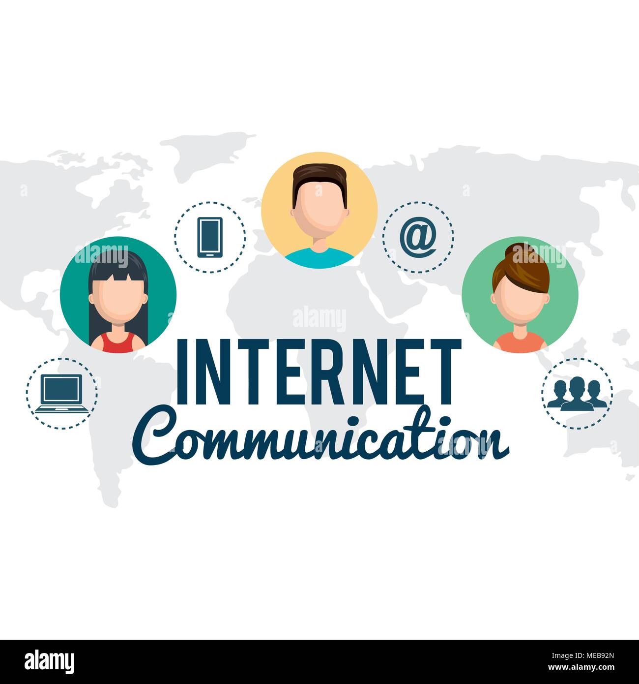 internet communication with community people Stock Vector Image & Art ...