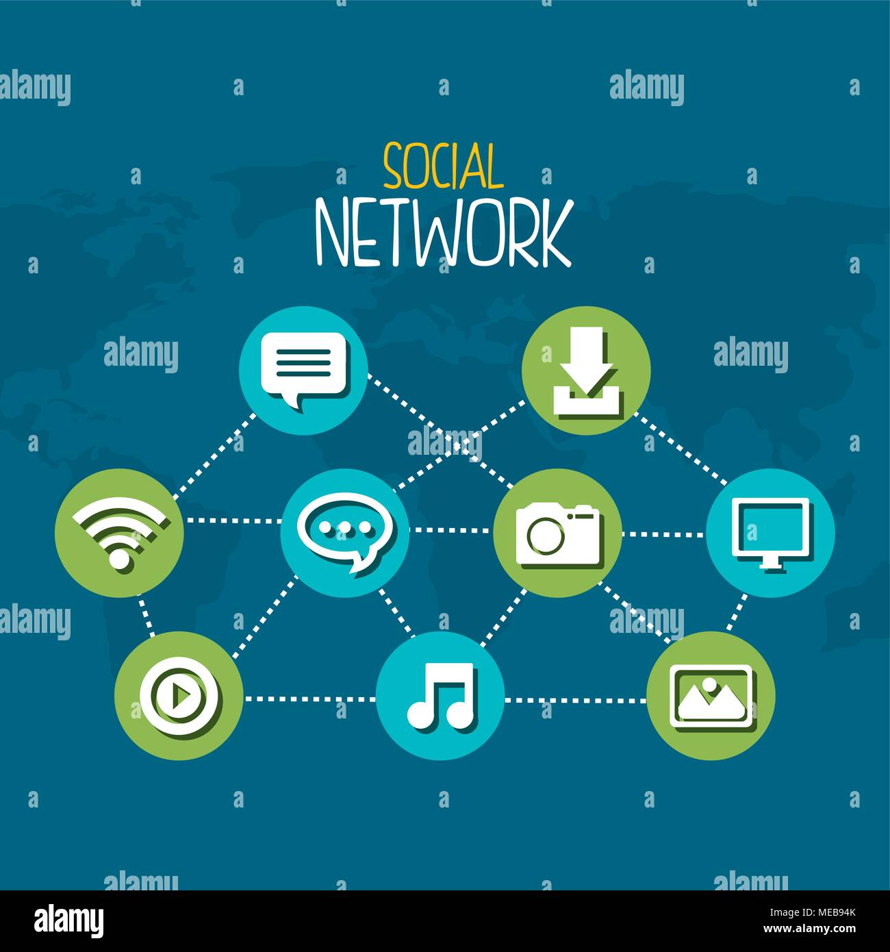 social network set icons Stock Vector Image & Art - Alamy