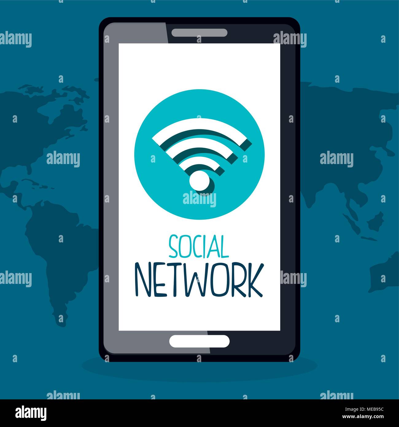 smartphone with social network icons Stock Vector Image & Art - Alamy