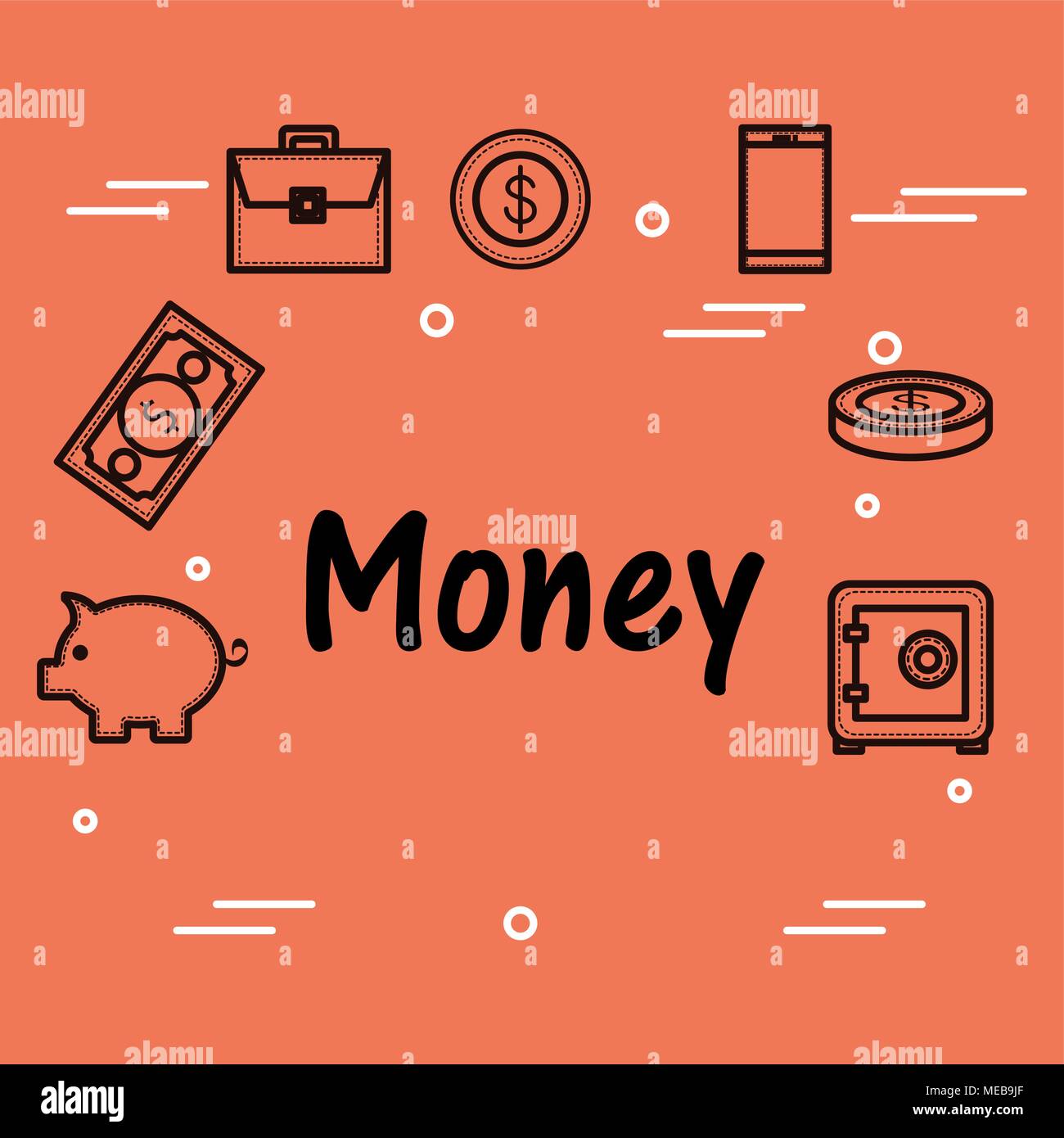 save money set icons Stock Vector Image & Art - Alamy