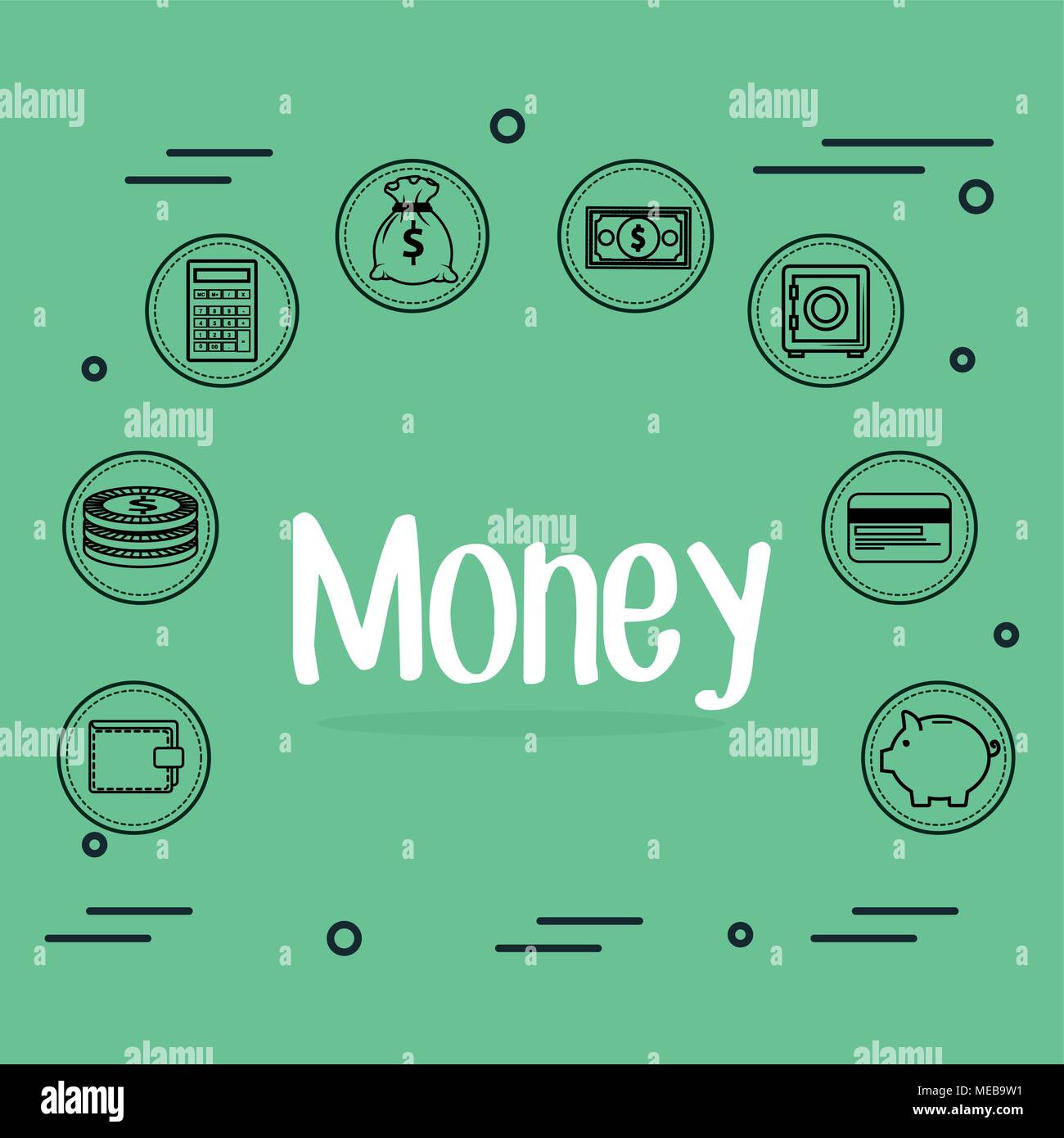 save money set icons Stock Vector Image & Art - Alamy