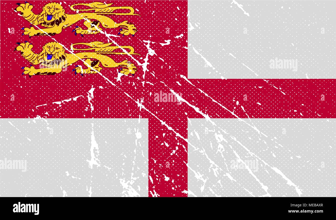 Flag of Sark with old texture. Vector illustration Stock Vector Image ...