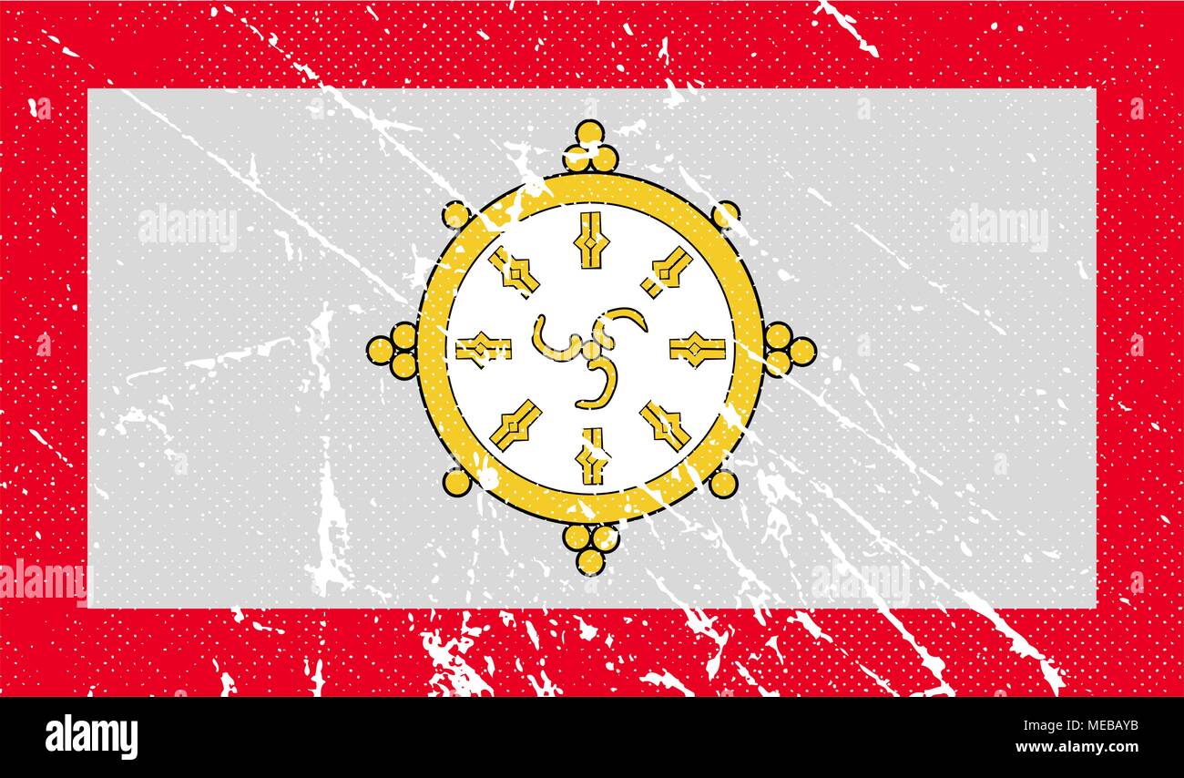 Flag of Sikkim with old texture. Vector illustration Stock Vector Image ...