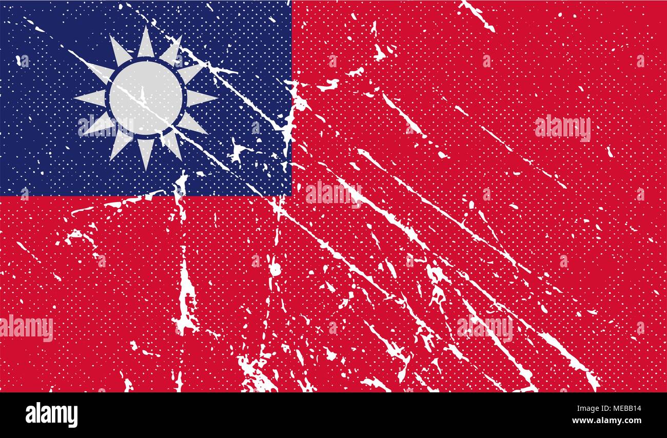 Flag of Taiwan with old texture. Vector illustration Stock Vector Image ...
