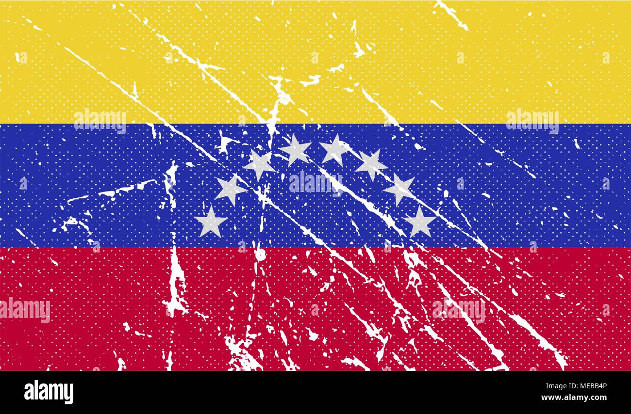 Flag of Venezuela with old texture. Vector illustration Stock Vector ...